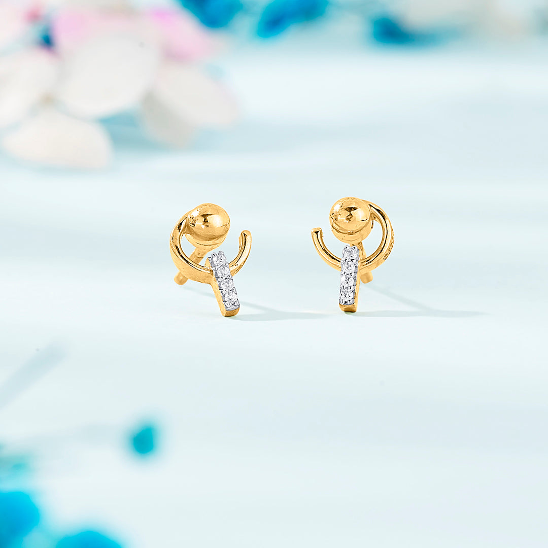 Buy Orion Crest Gold Stud Earring For Woman Online at Best Price in India – PNG Jewellers