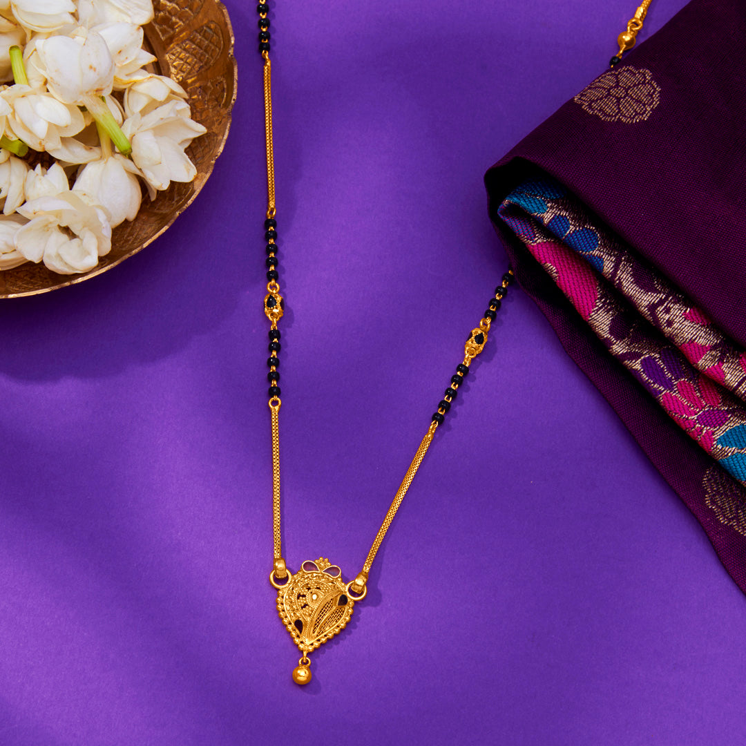 Buy Timeless Simplicity Yellow Gold Modern Mangalsutra For Women Online at Best Price in India ...