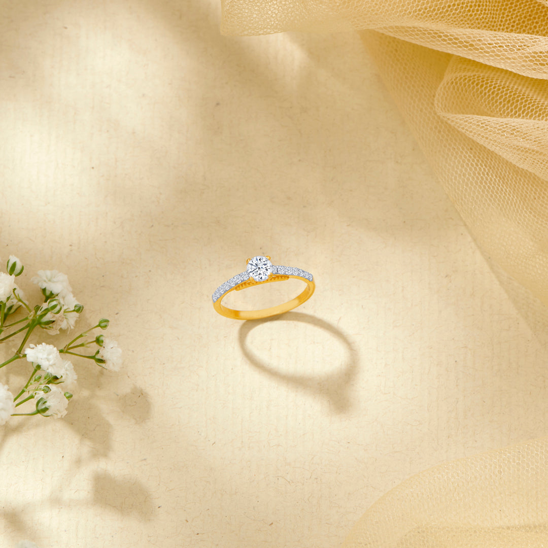 Buy Celestial Spark Gold Engagement Ring For Women Online at Best Price in India – PNG Jewellers