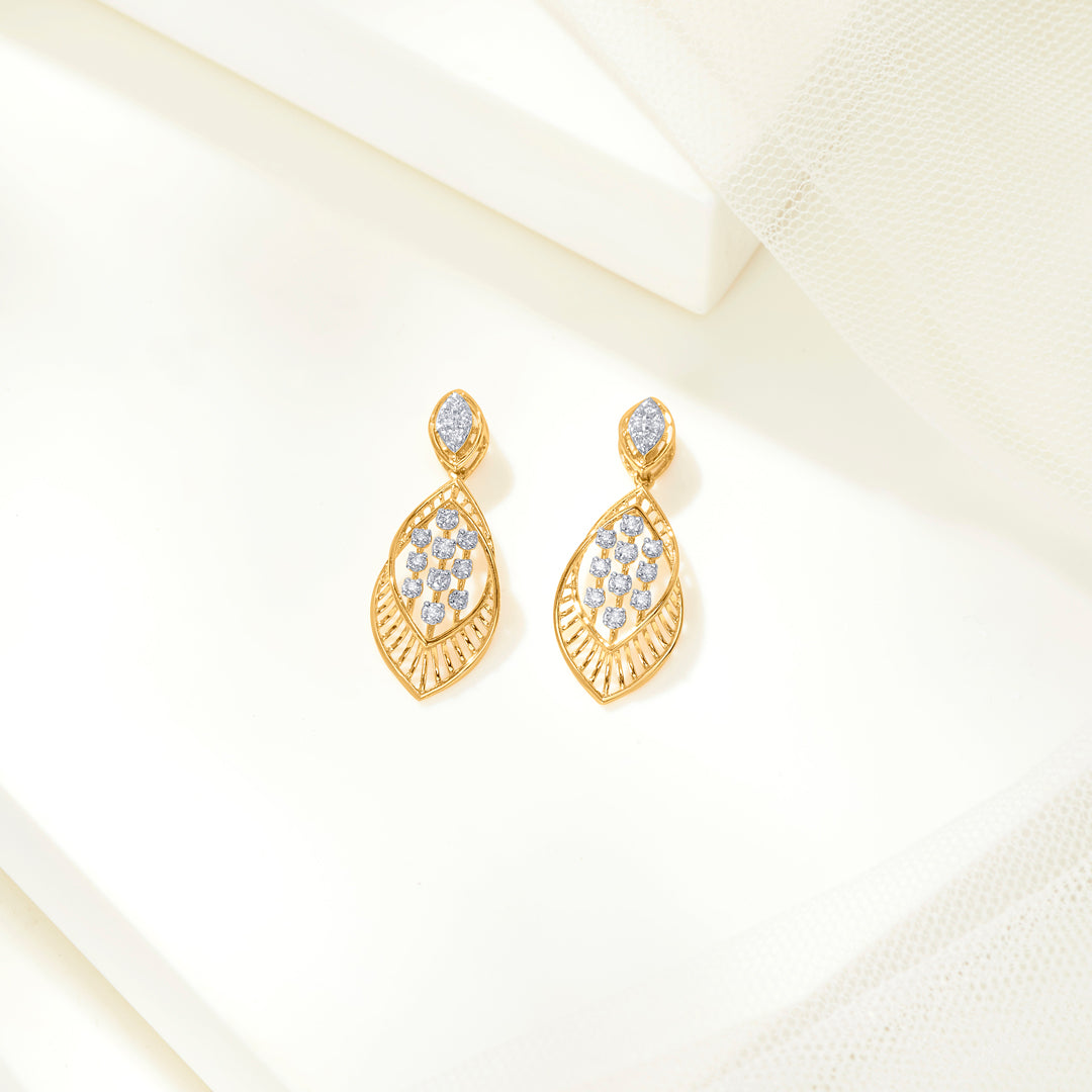 Shadow Sparkle Gold Dangler Earring For Woman – PNG Jewellers