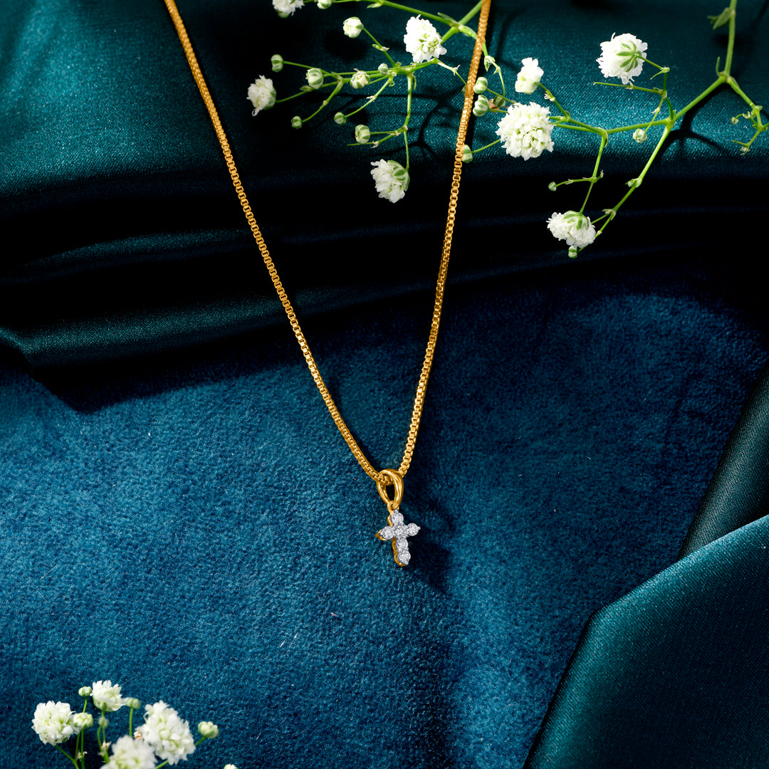Buy Guardian Cross Classic Gold And Dia Pendant For Woman Online at ...