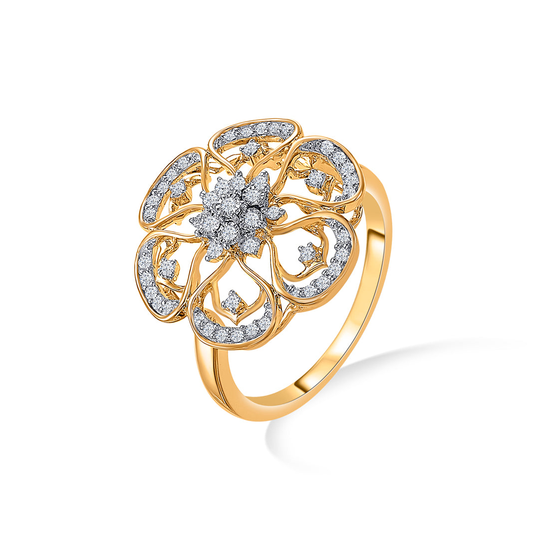 Buy Foral Gold Diamond Ring For Women Online at Best Price in India ...